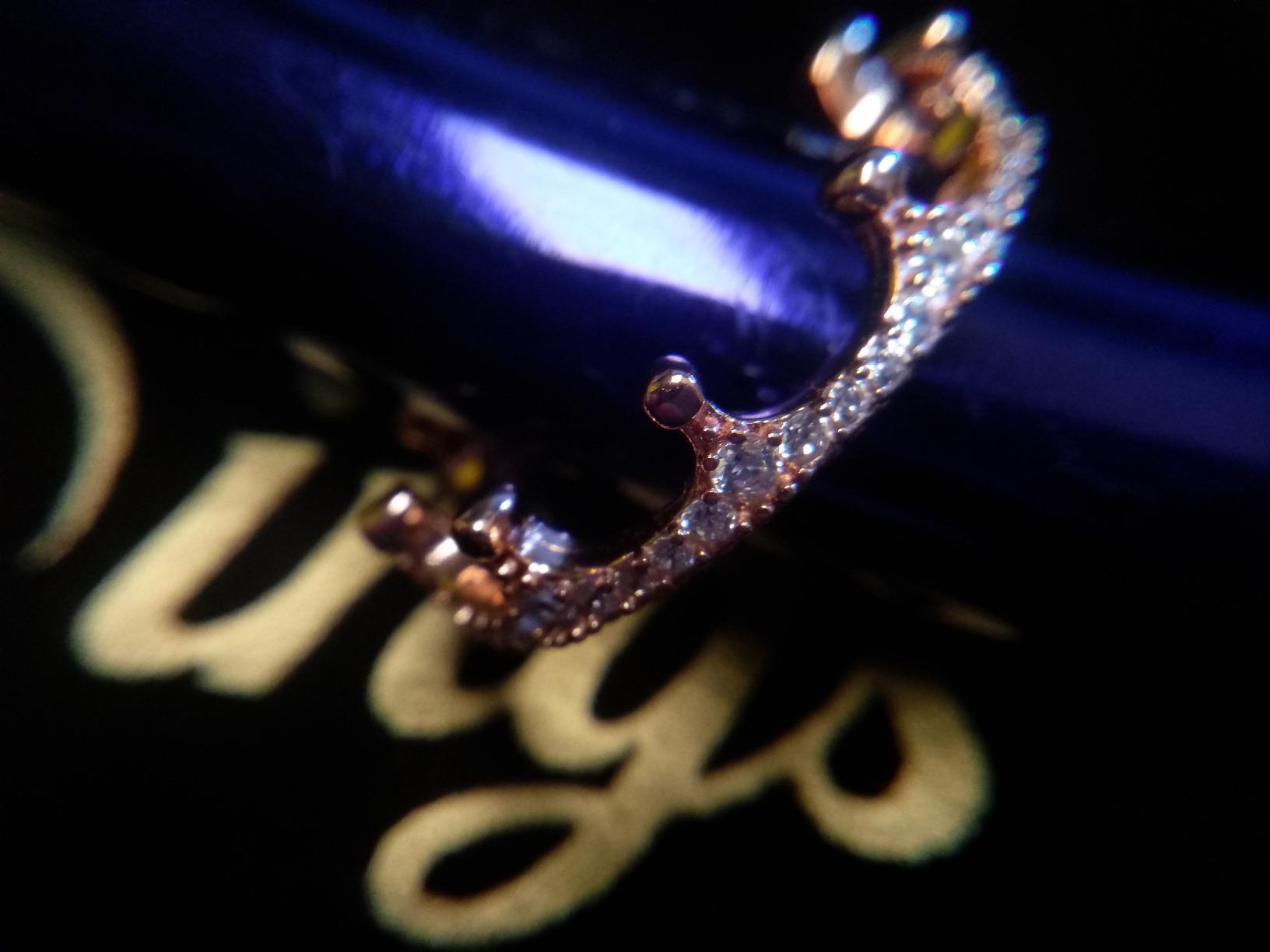 Qings 925 Sterling Silber Damen Ring, Rose Gold Kronen Ring mit ...