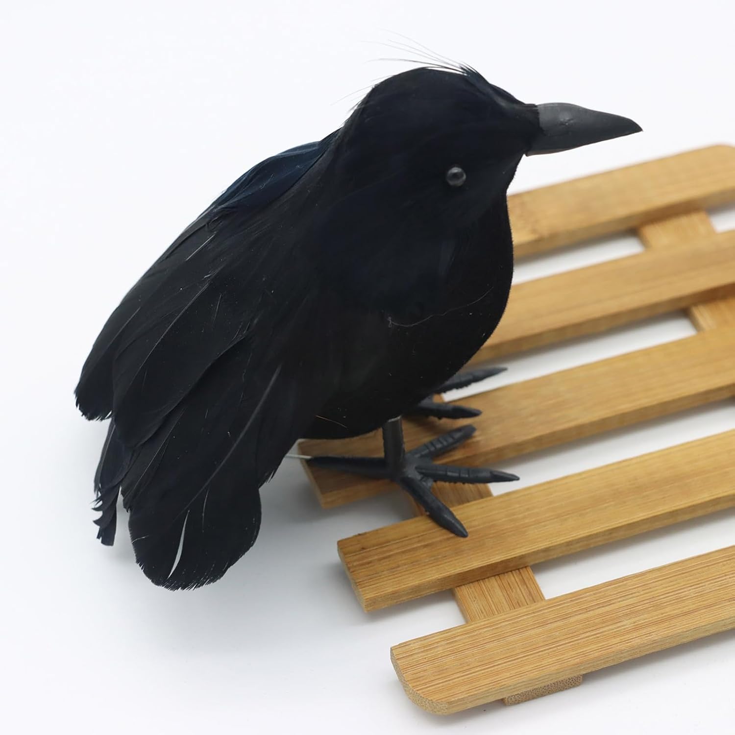 Amazon.com: 1 Pcs Halloween Black Feathered Crows,Handmade&Realistic ...