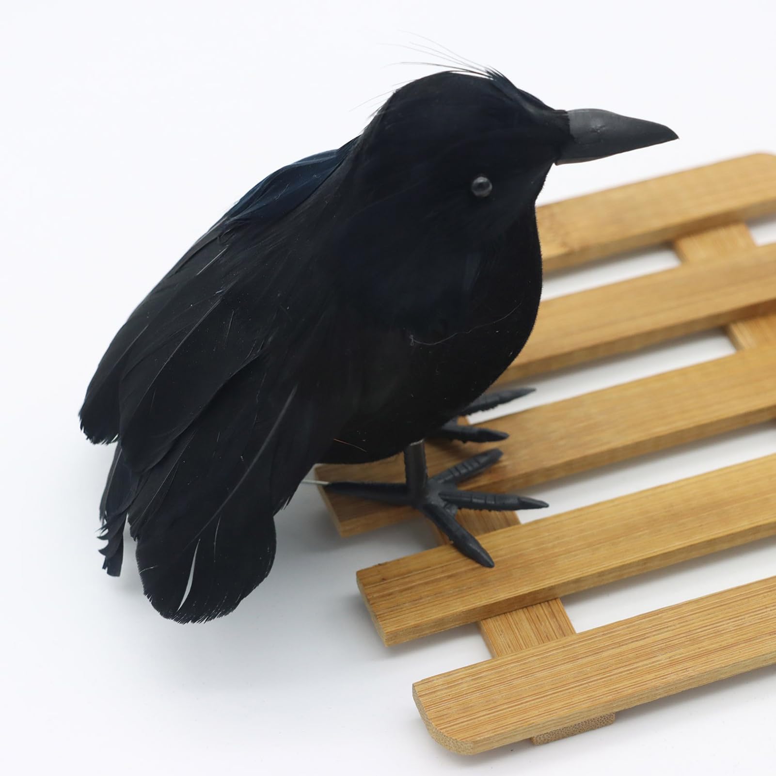 Amazon.com: 1 Pcs Halloween Black Feathered Crows,Handmade&Realistic ...