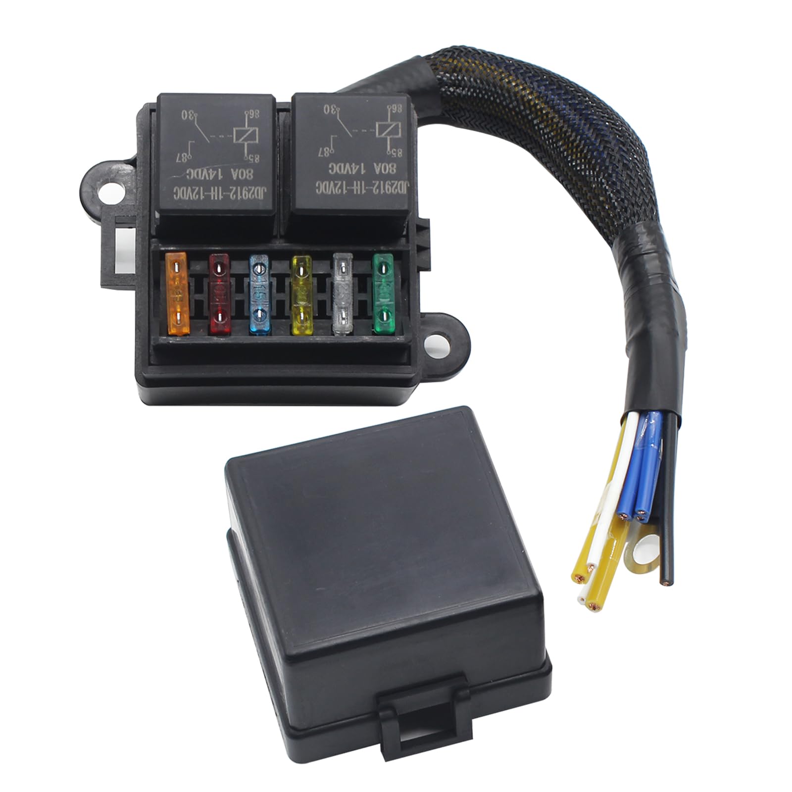 Amazon.com: Pre-Wired Fuse Relay Box, 2 4-Pin 80A Relay Slots and 6 ATC ...