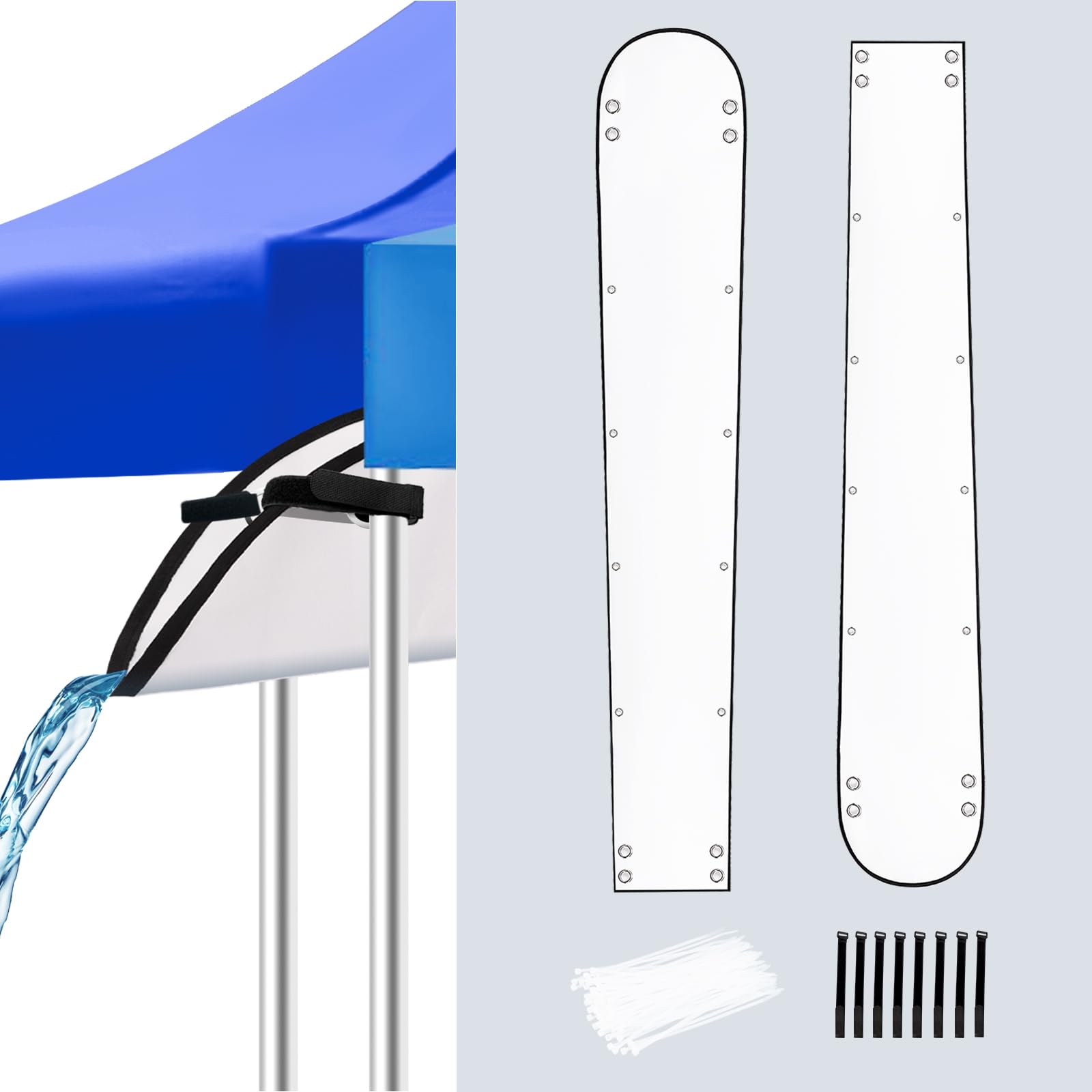 Canopy Gutter VirgoCCY 2 Pack Rain Gutter For Tents, 10 FT PVC Vinyl s ...