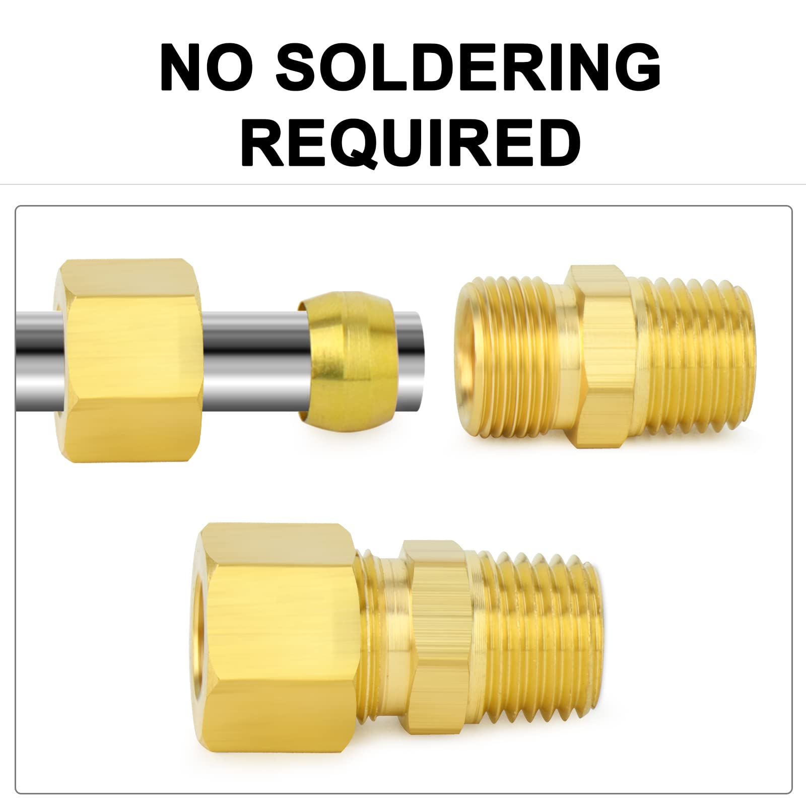 Snapklik.com : ChillWaves Brass Compression Tube Fitting, 1/2" OD X 1/4 ...