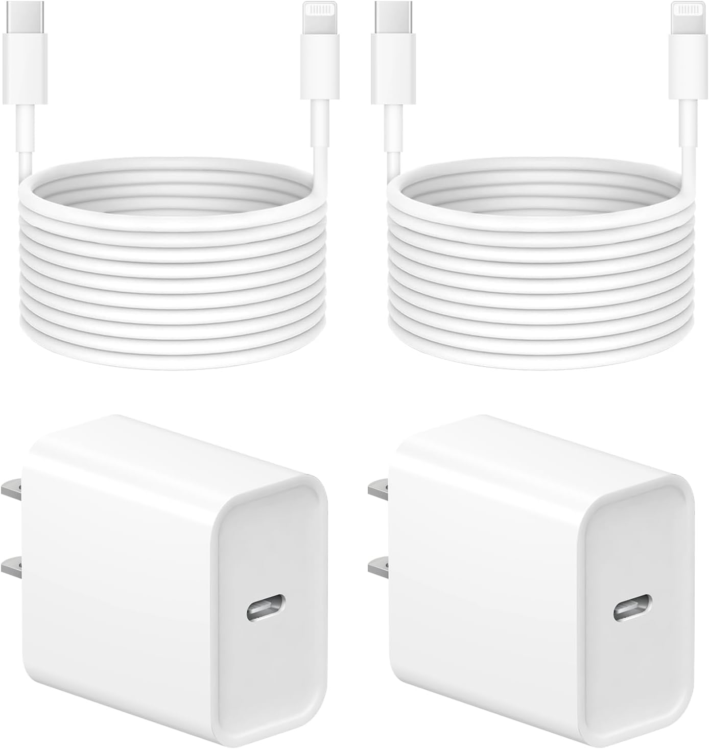 Amazon.com: 10 Ft iPhone Fast Charger, 2-Pack 20W Super Fast Charger ...