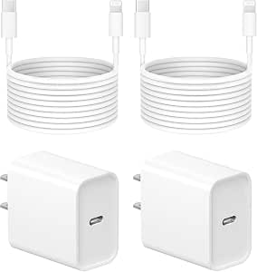 Amazon.com: 10 Ft iPhone Fast Charger, 2-Pack 20W Super Fast Charger ...