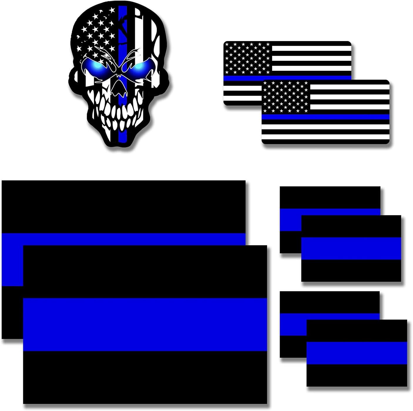 Amazon.com - Thin Blue Line Sticker, 4 Pack American Flag Stickers ...