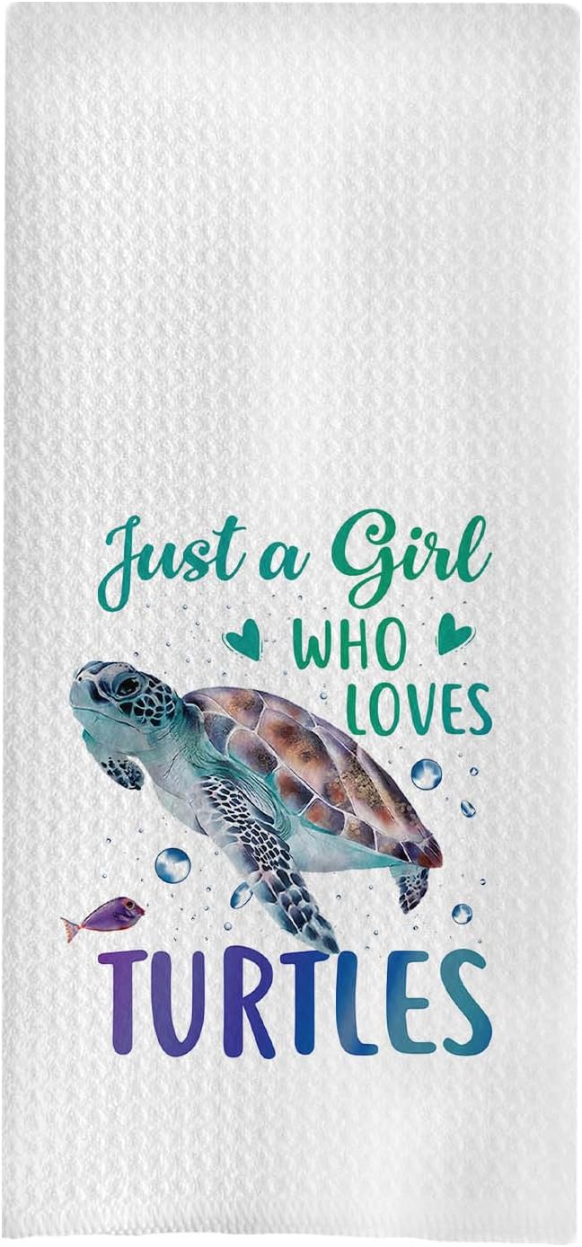 Amazon.com: uinwk Sea Turtle Kitchen Towels,Turtle Dish Towels for ...