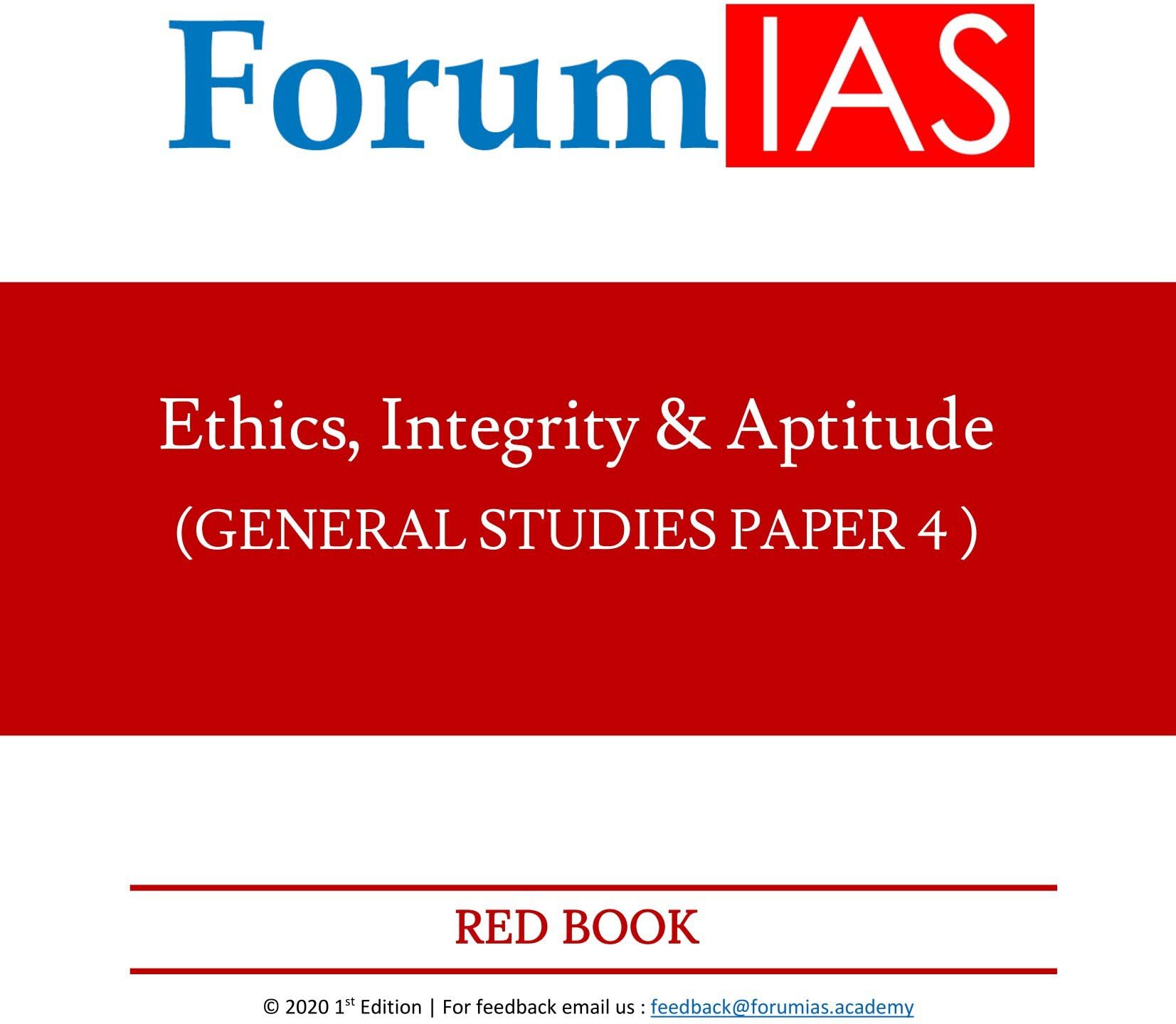 Buy Forum IAS Red Book GS Paper 4 Ethics Integrity And Aptitude Notes ...