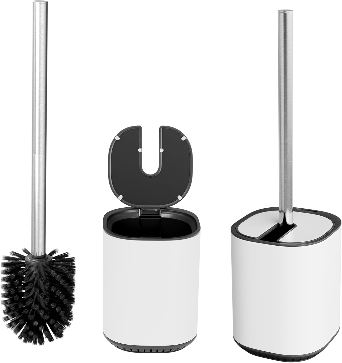 Amazon.com: Toilet Brush with Lid, Sleek Toilet Bowl Brush and Holder ...
