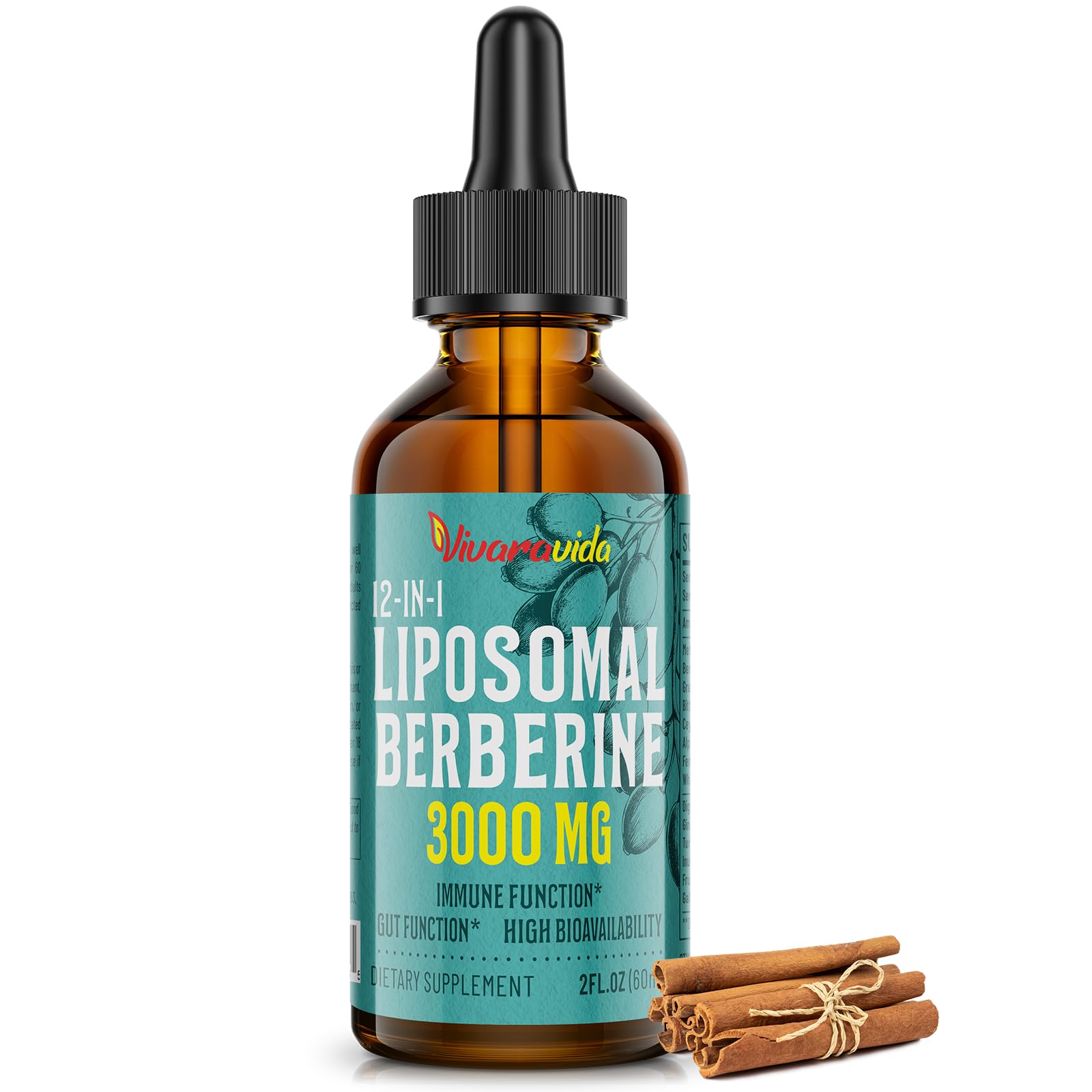 Amazon.com: Berberine HCl Drops Supplement 3000 mg - Liposomal ...