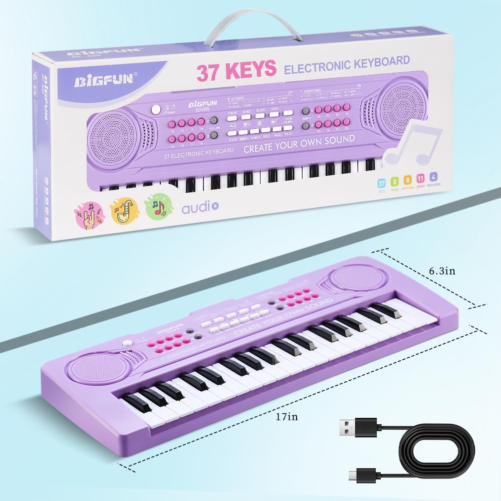 Snapklik.com : Keyboard Piano For Kids, BIGFUN 37 Keys Toddler Piano ...