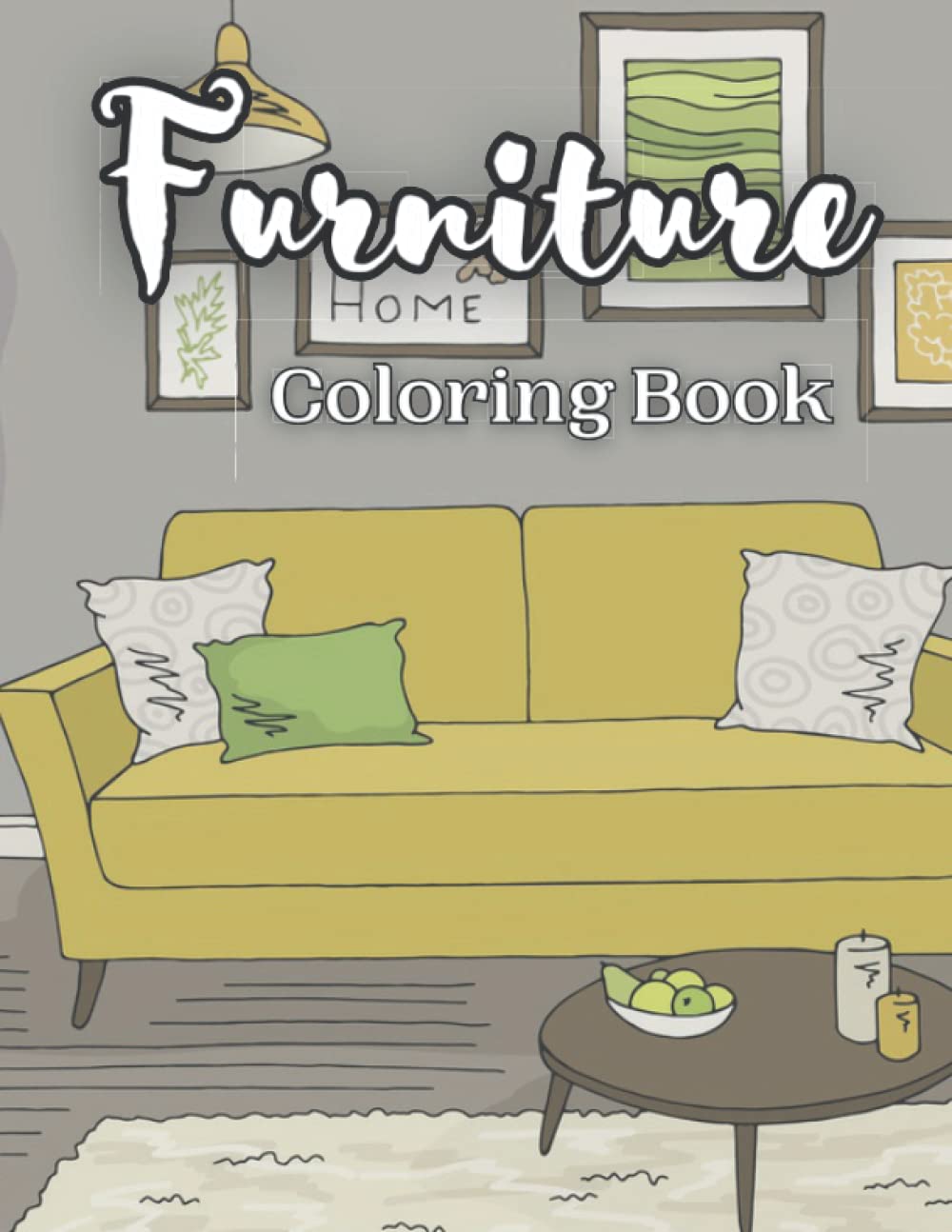 Buy Furniture Coloring Book: Interior Design Coloring Book: Vintage ...