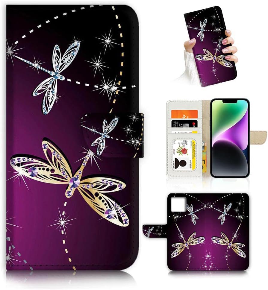 Amazon.com: AJOURTEK for iPhone 14 Art Designed Flip Wallet Style Cover ...