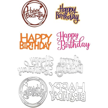Amazon.com : Katutude Happy Birthday Die Cuts for Card Making ...