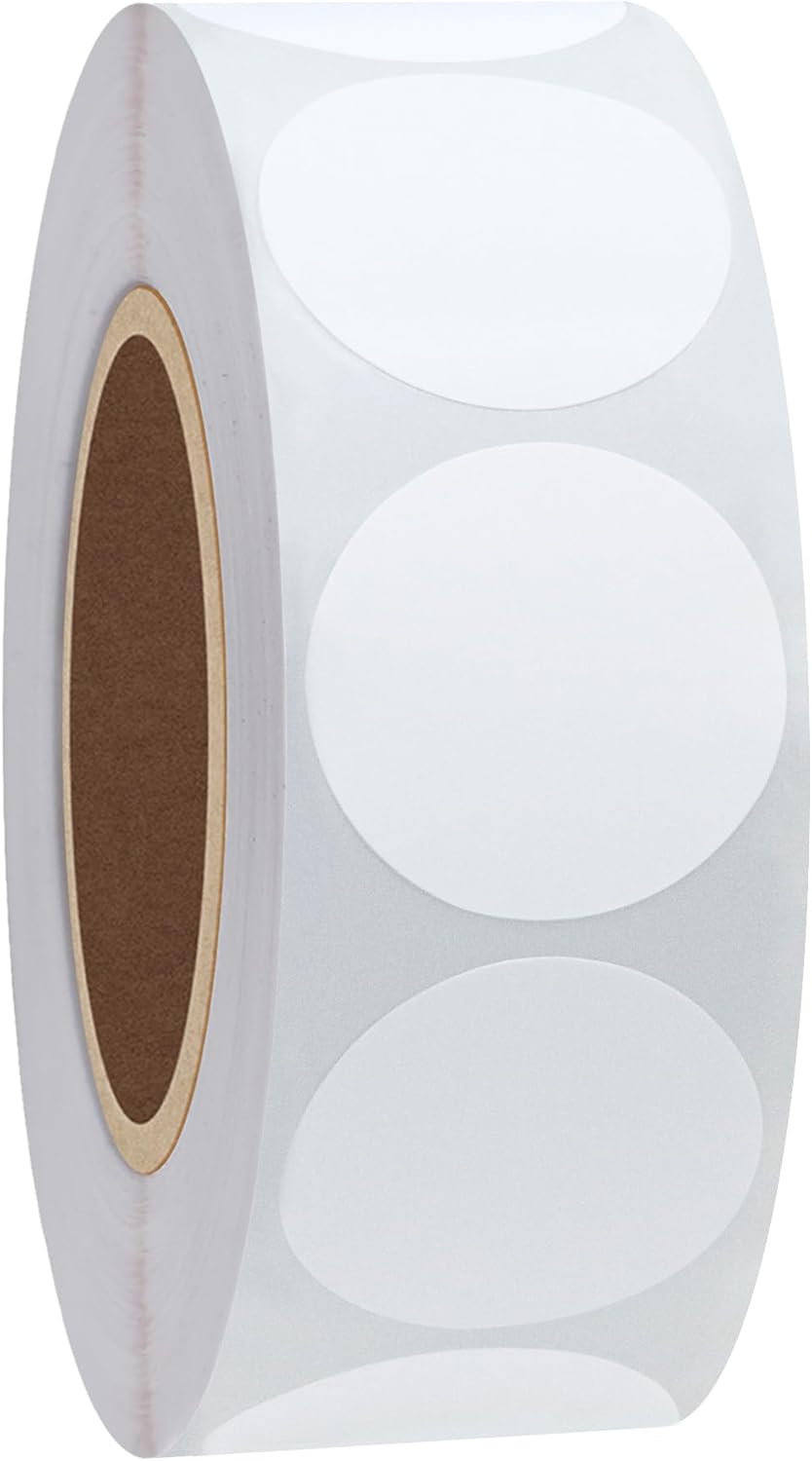 Hylabelest White Color Coding Dot Labels 1 Inch Round Semi Gloss Paper ...
