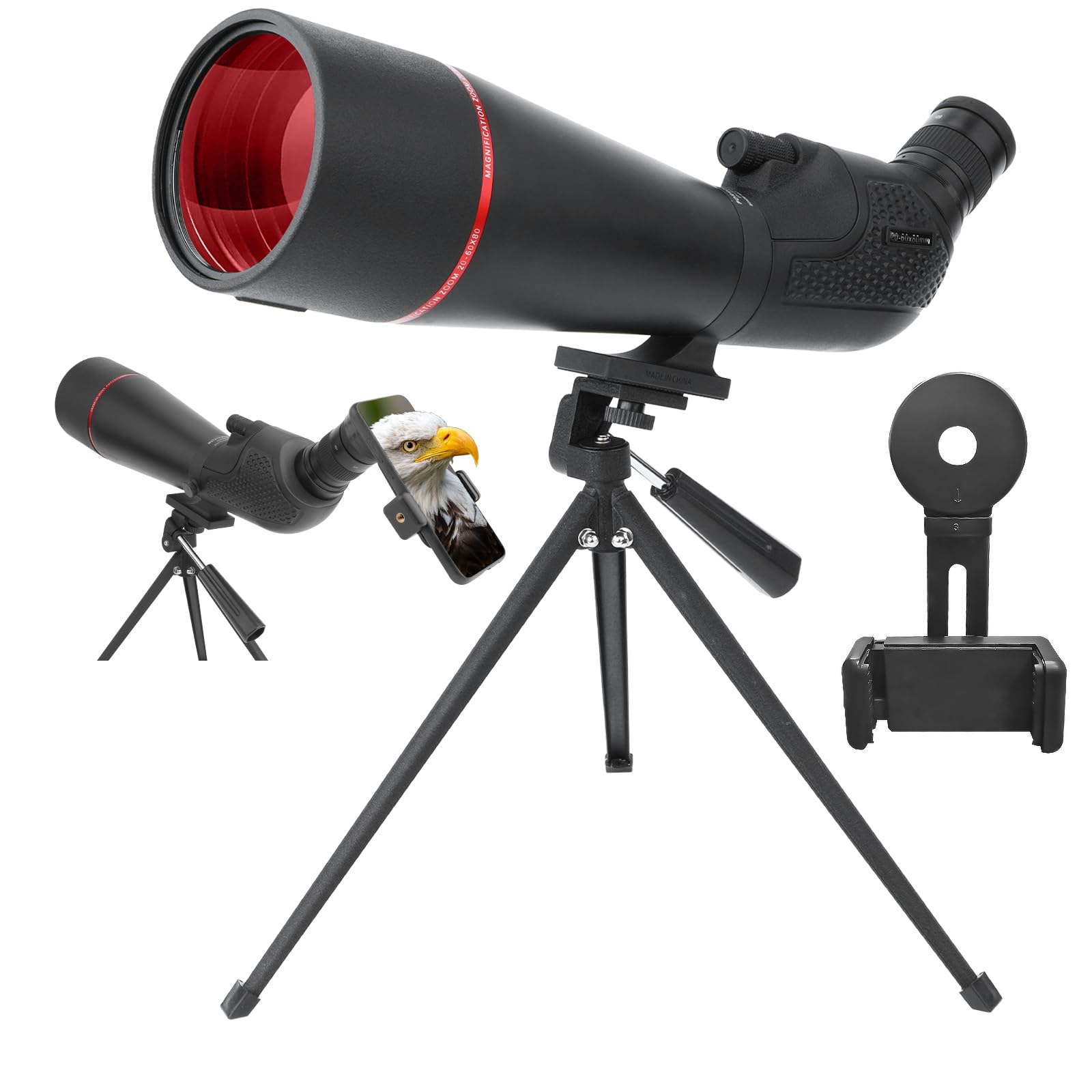 Dwarf 3 JoyDate 20-60 X 80mm HD Spotting Scopes For Target Shooting ...