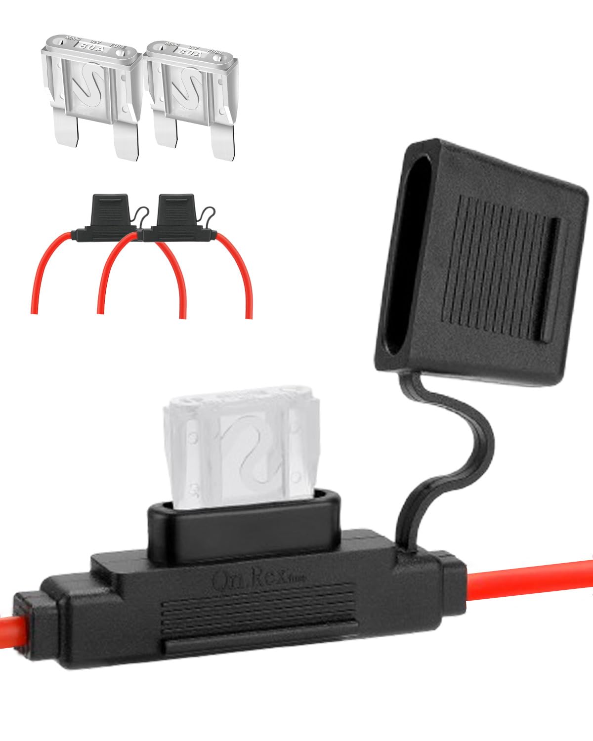 Amazon.com: 2 Pack Inline Maxi Fuse Holder - 8 AWG 12V Automotive Blade ...
