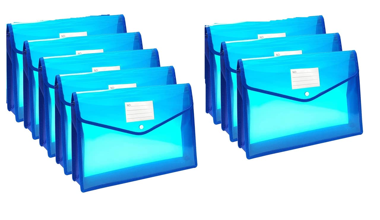 Beliky 8 Pack B4 Plastic File Folders Waterproof Transparent Expandable ...
