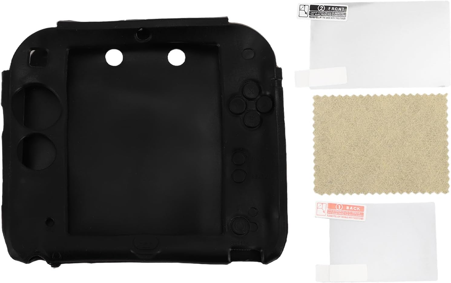 Amazon.com: Soft Silicone Skin Case 2DS, Black, with Top and Bottom ...