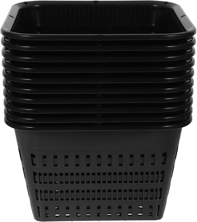 BESPORTBLE Aquatic Plant Basket, 10Pcs Square Mesh Net Pot - Hydroponic ...