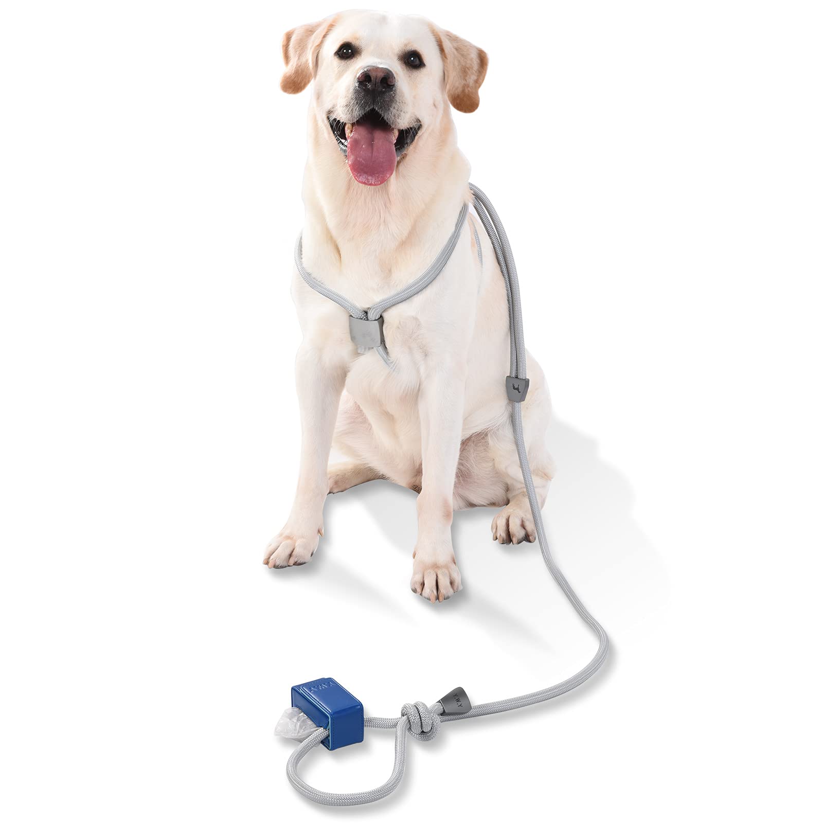 Dog Leash with Leather Box & Garbage Bag Roll – Heavy Duty Rope Leash ...