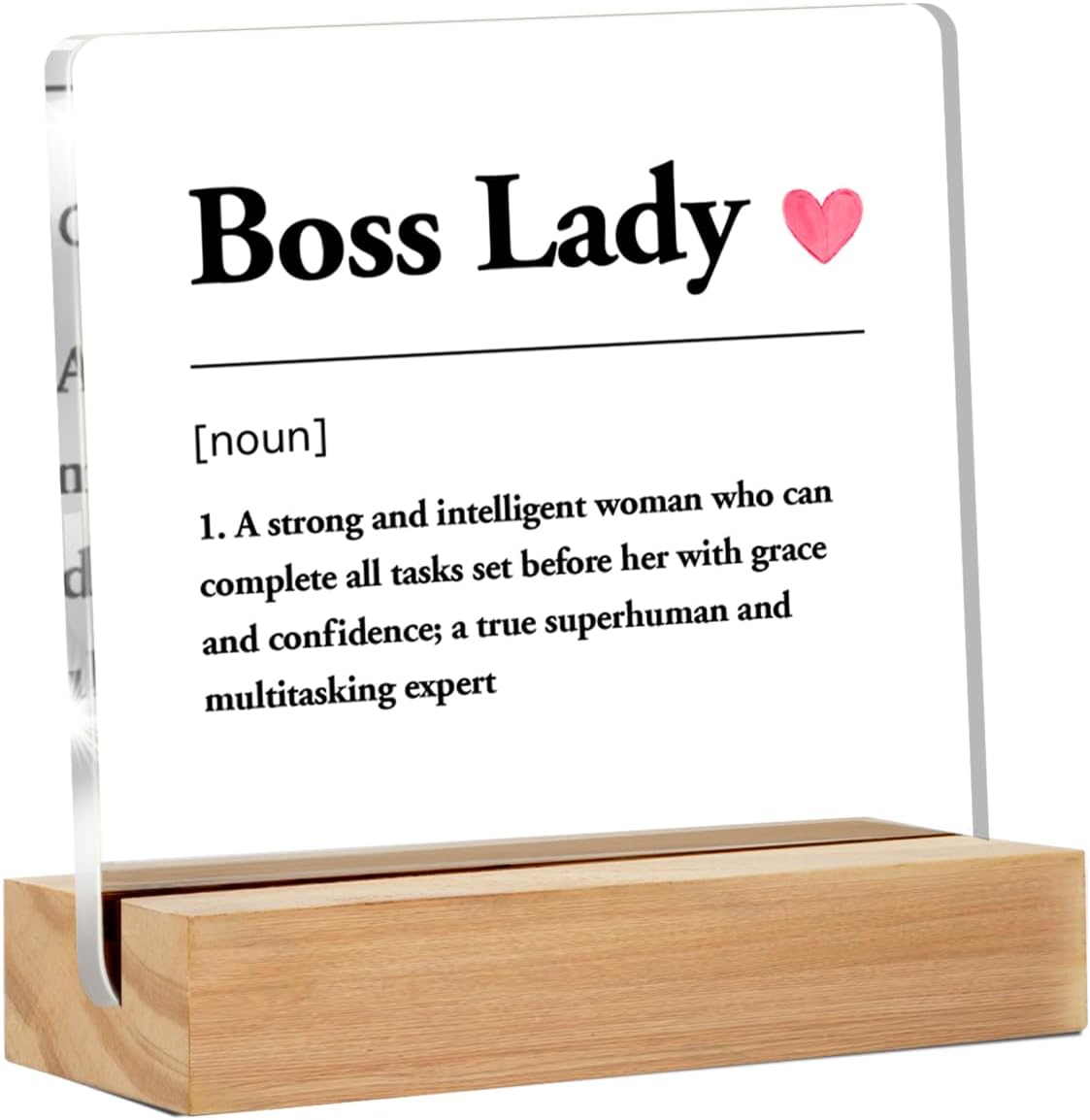 Amazon.com: Gifts for Boss Lady Boss Clear Desk Decorative Sign Boss ...