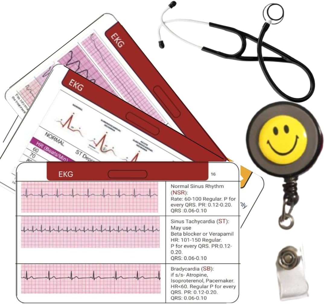 EKG Badge Card EKG Badge Buddy Nursing Reference ECG Philippines | Ubuy