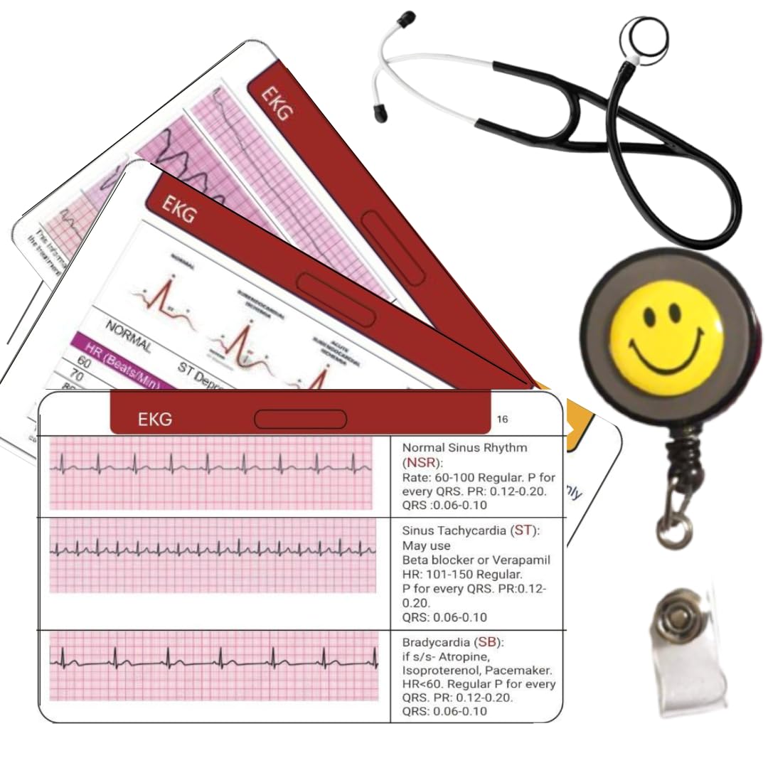 Snapklik.com : EKG Badge Card EKG Badge Buddy Nursing Reference ECG ...