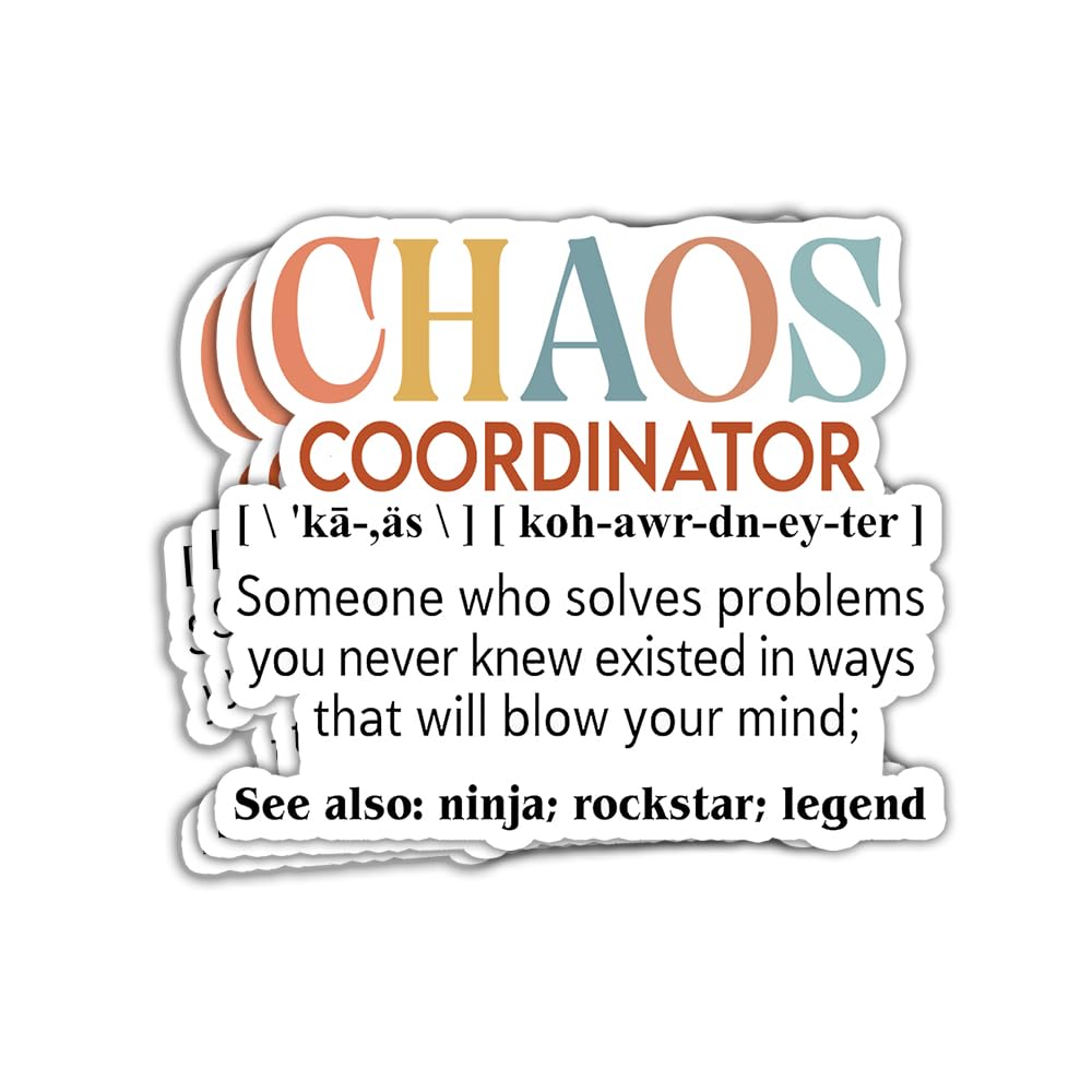 Amazon.com: SODAVA (3Pcs) Chaos Coordinator Sticker Funny Humor ...