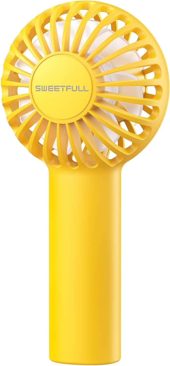 SWEETFULL Mini Portable Fan Powerful Handheld Fan Rechargeable,3 Speeds ...
