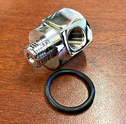 Chrome Oil Pressure Gauge Fitting Harley Rocker Box Shovelhead Ironhead ...