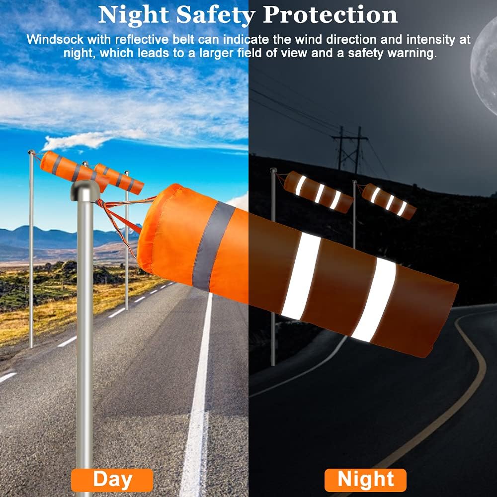 KBNIAN 2 Pcs Airport Windsock,Weatherproof Fluorescent Windsock Orange ...