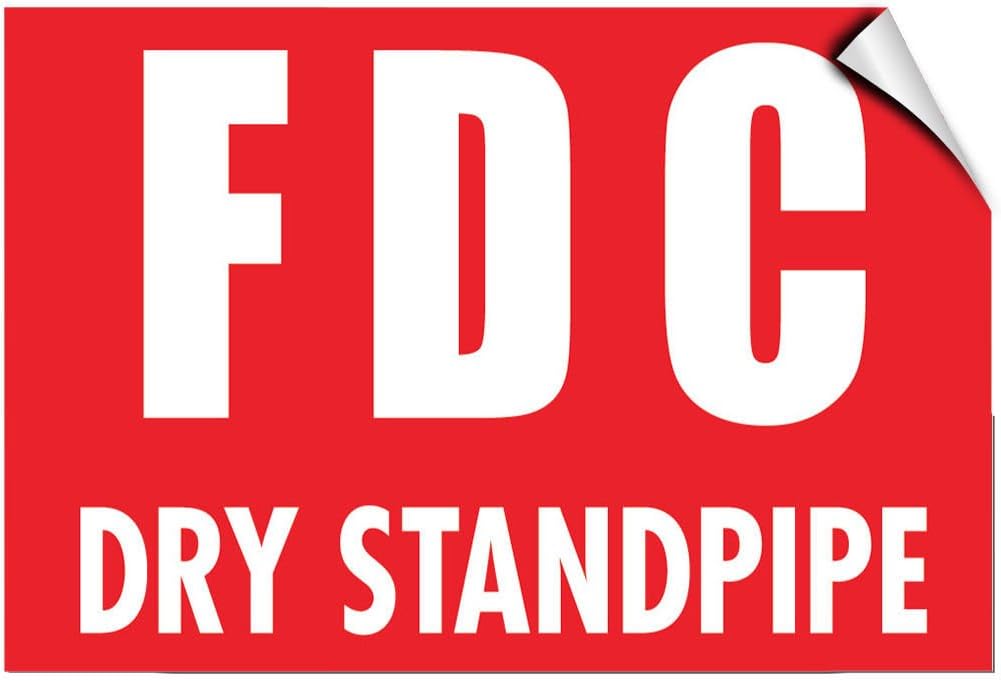 Amazon.com : Fdc Dry Standpipe Red Hazard Fire LABEL DECAL STICKER ...
