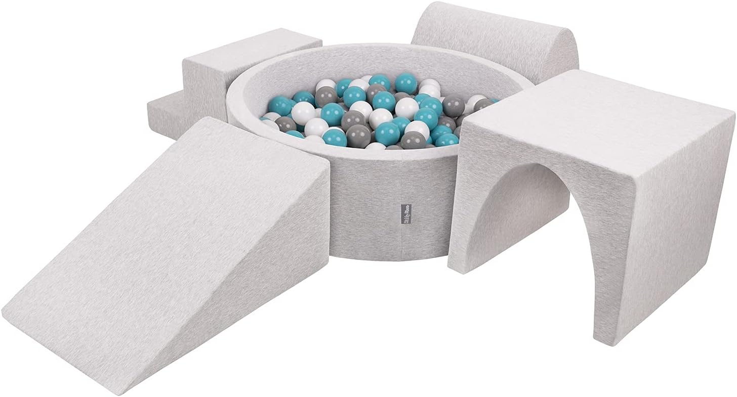 KiddyMoon Foam Playground For Kids With Round Ballpit (200 Balls ...