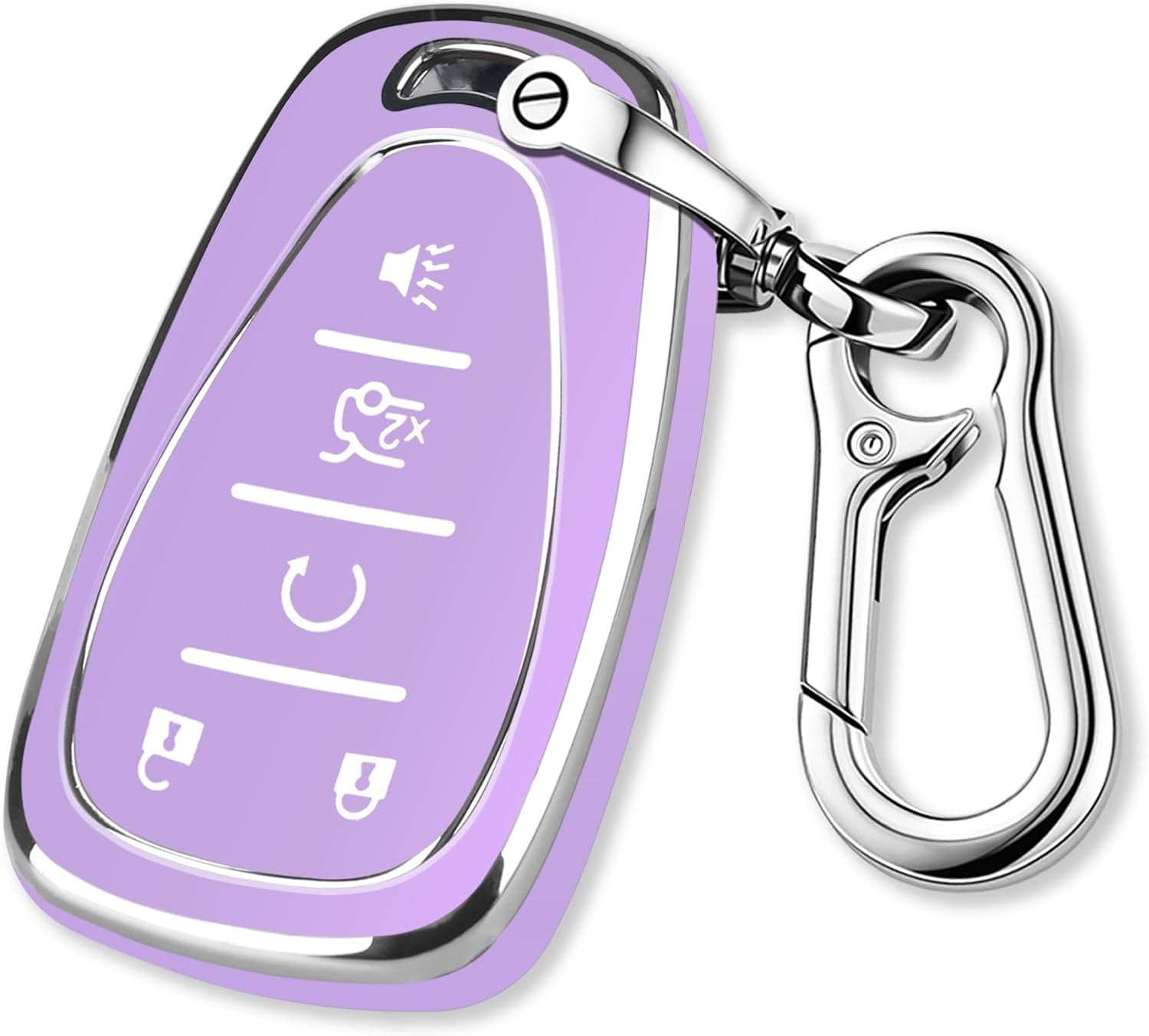 Amazon.com: QBUC for Chevy Key Fob Cover With Keychain Chrome Silver ...