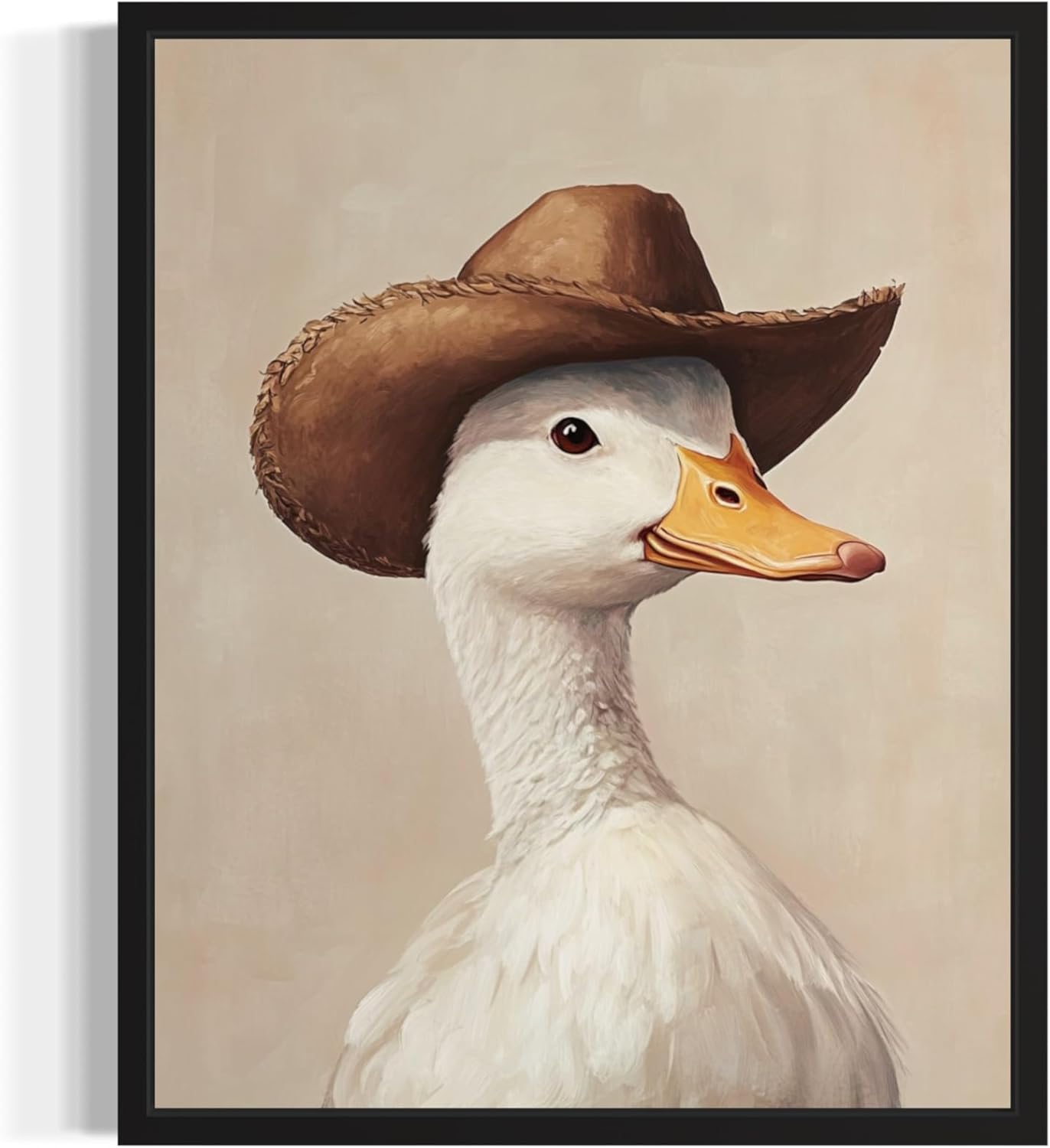 Amazon.com: Duck Cowboy Art Print Poster Wall Art, Western Country ...