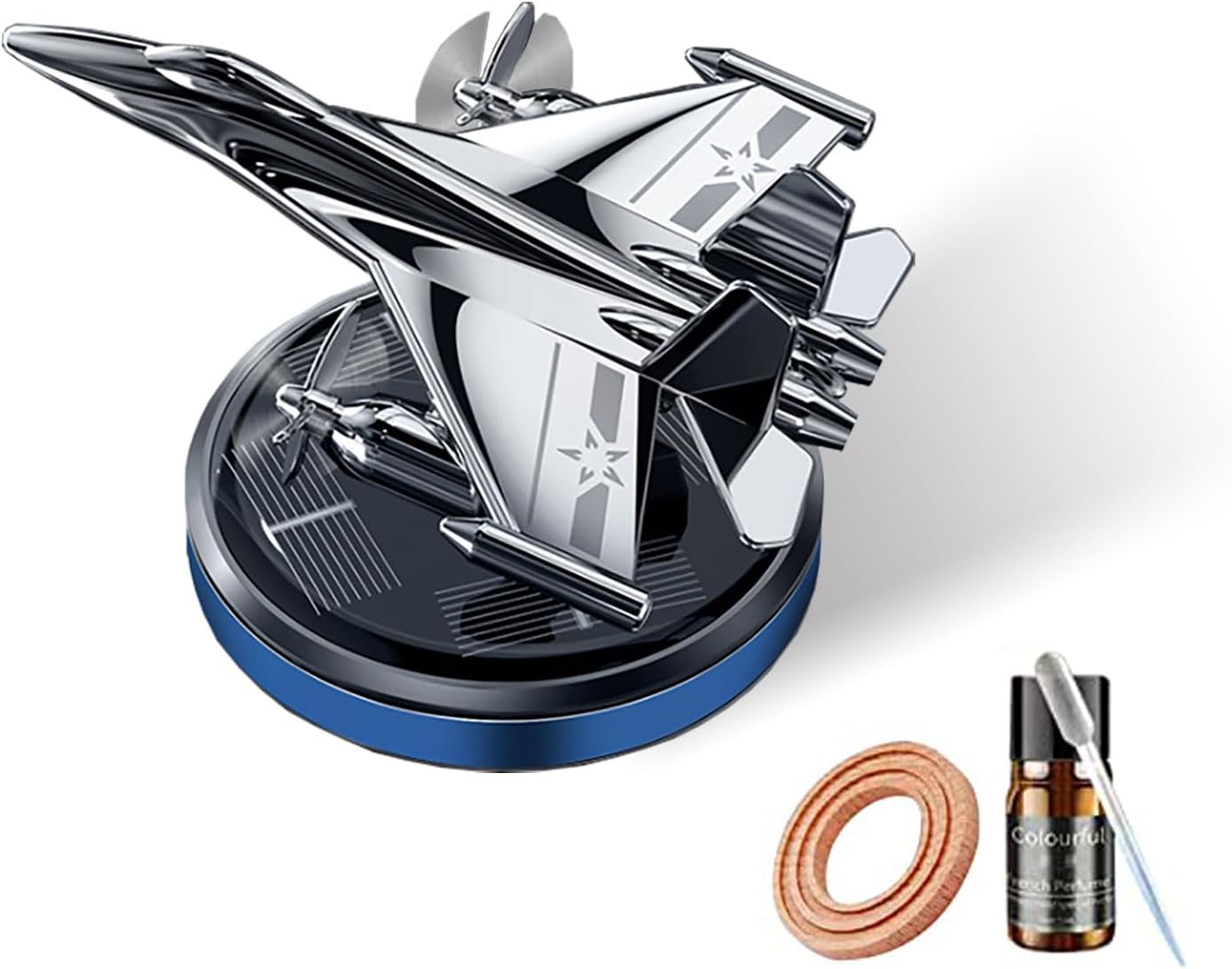 Amazon.com: NICEADA Solar Car Air Freshener, Al Alloy Fighter Jet Air ...