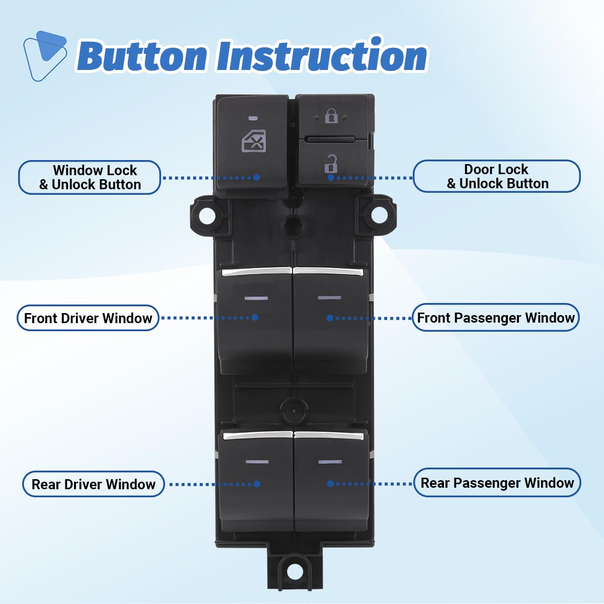 Lighted Switch Obaee Driver Side Window Switch & 3 Passenger Side ...