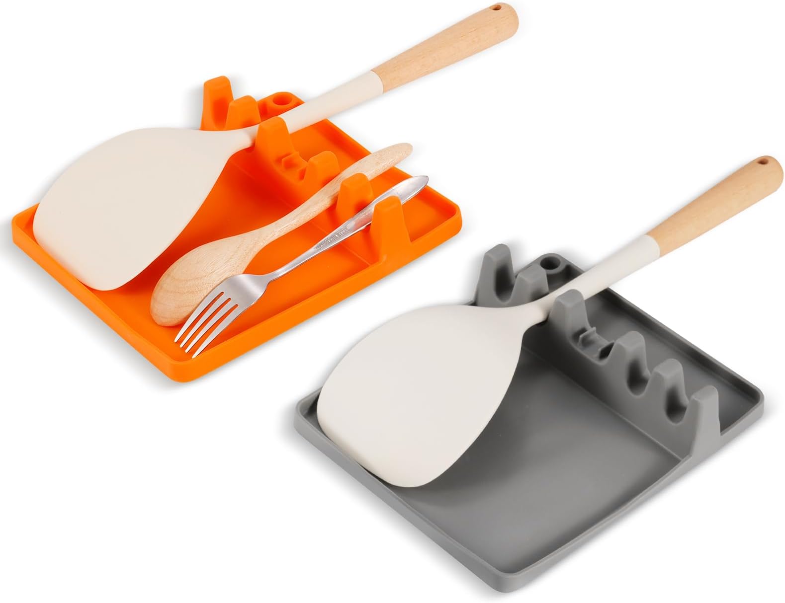 Amazon.com: 2 Pack Spoon Rest for Multiple Utensils & Lid Holder ...