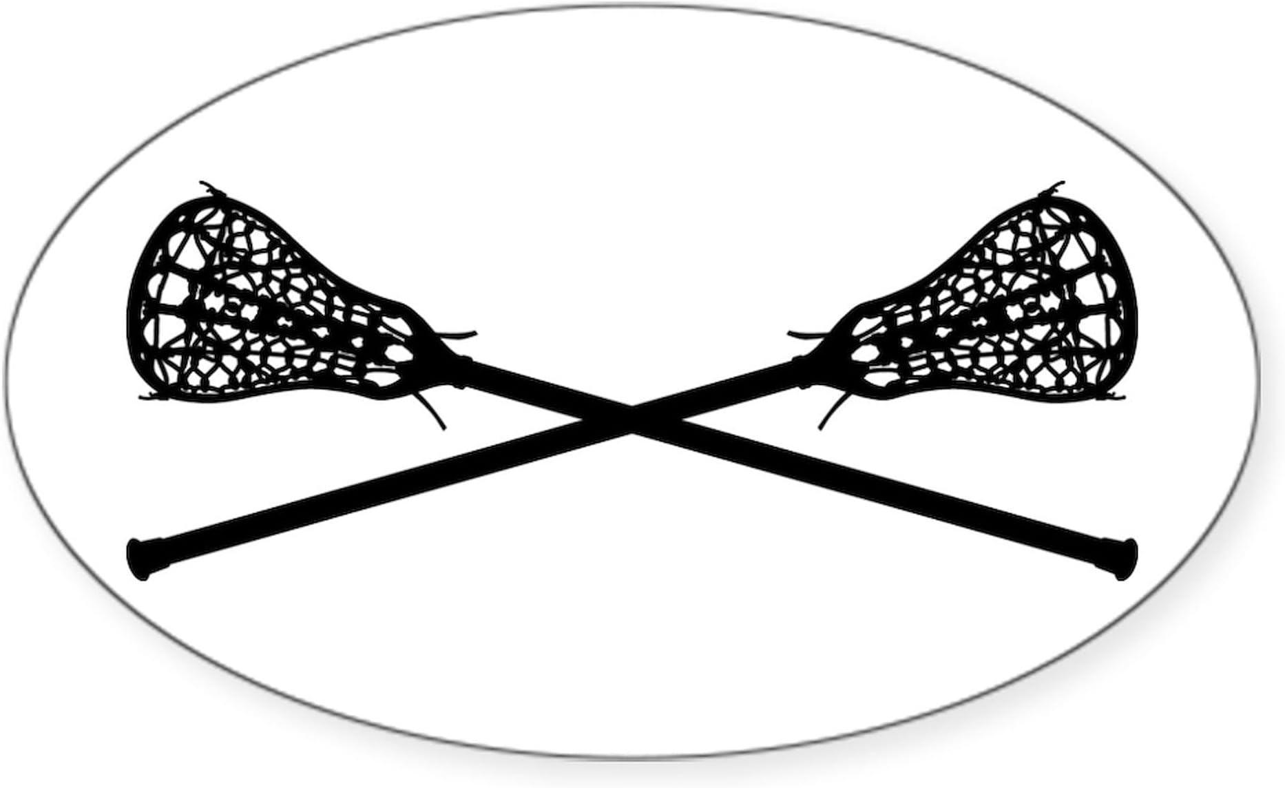 Amazon.com - Oval Lacrosse with Crossed Sticks Logo Sticker (Decals LAX ...
