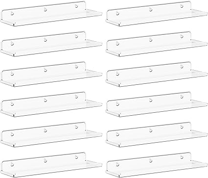 Amazon.com: Lifewit Floating Shelves for Wall, 12 Pack Clear Acrylic ...