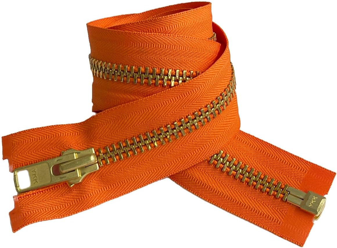 Amazon.com: #10 Brass YKK Nectar Orange Heavy Weight Jacket Separating ...