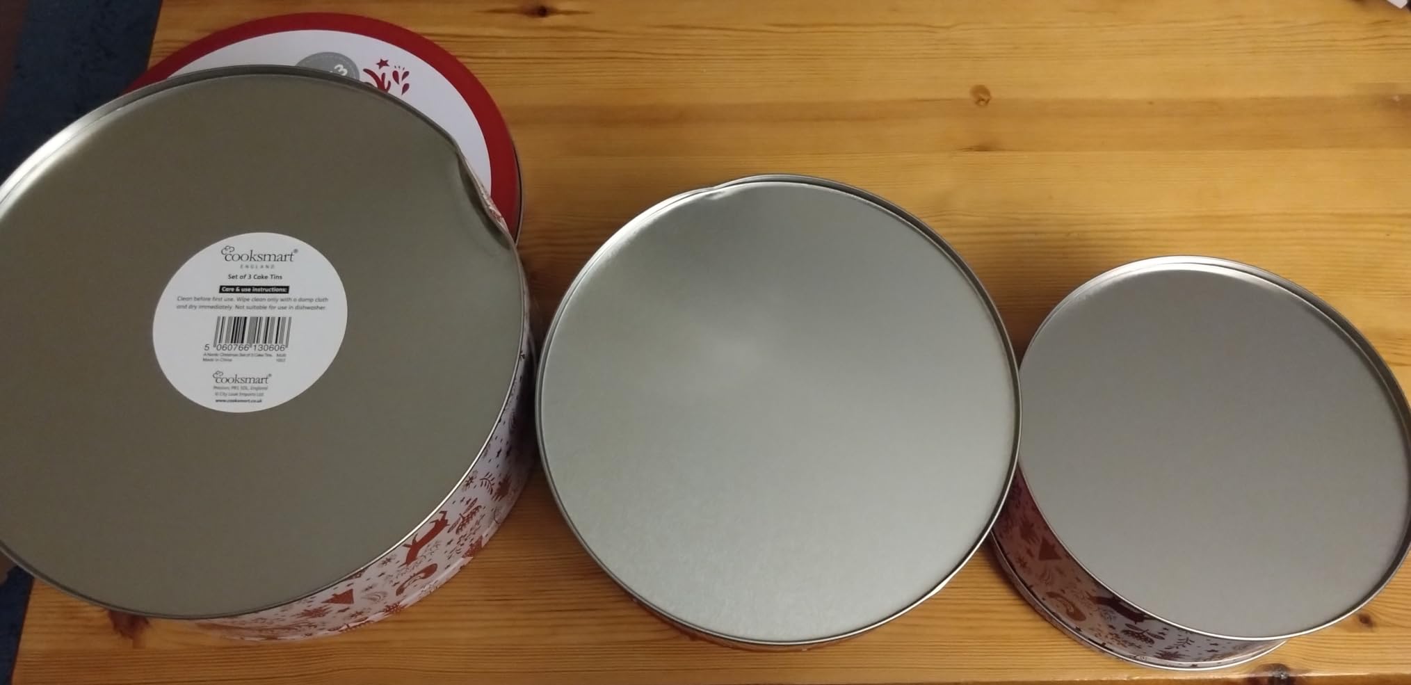 Cook Smart England Set of 3 Cake Storage Tins | British Designed ...