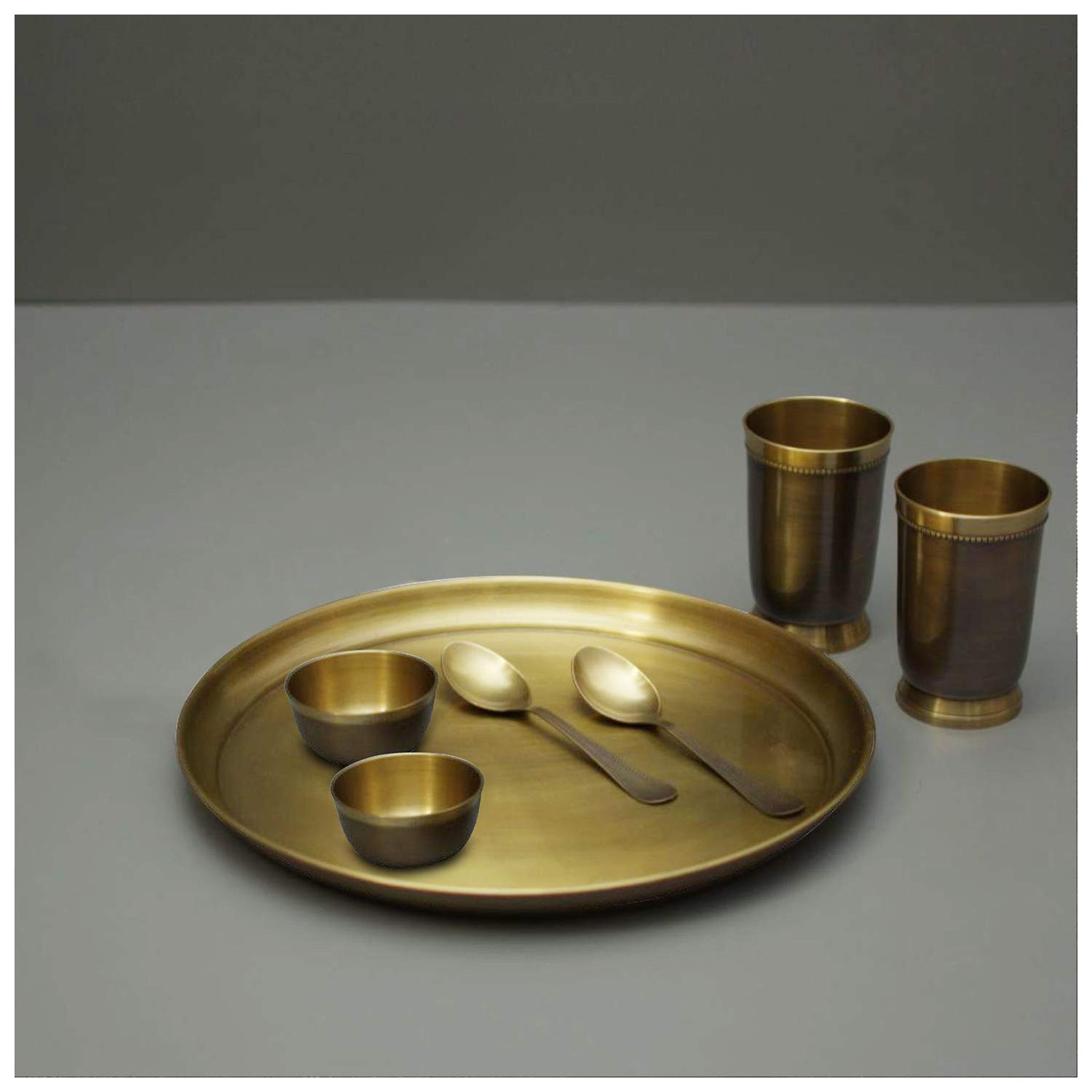 Peetal Thali Dinner Set Peetal Thali Katori Chammach Glaas Dinner ...