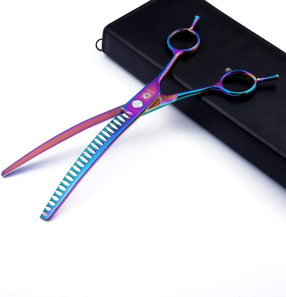 Dream Reach Professional 6.5 inch Upward Dog Curved Thinning Scissors ...