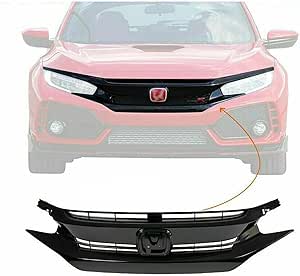 Amazon.com: YLT AUTO Mesh Front Grille Matte Black Front Bumper Grille ...