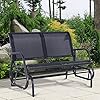 Outsunny Patio Double Glider Outdoor Steel Sling Fabric Gliding Bench ...