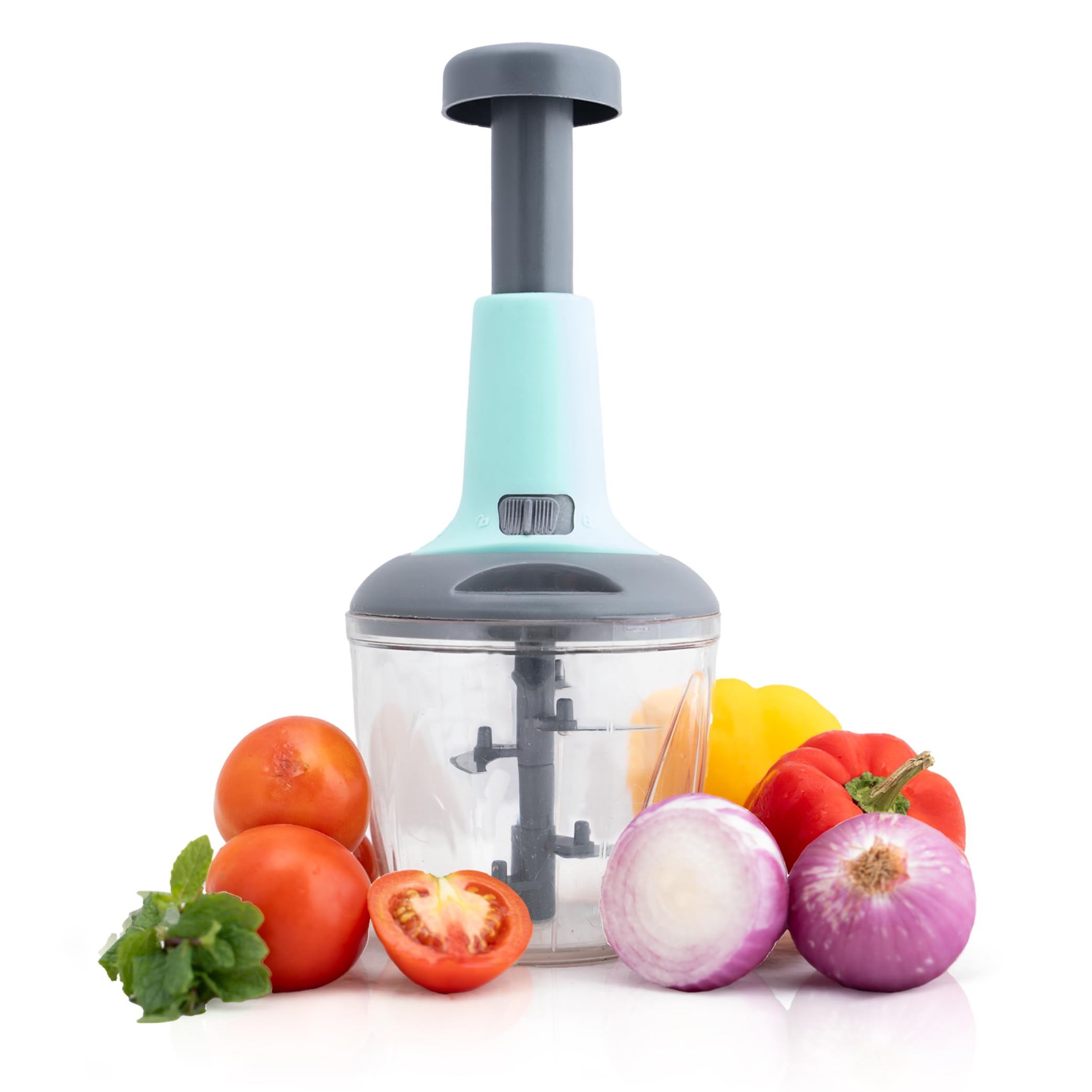 HomeWiz Premium Manual Food Chopper 1000ml, Manual Hand Press Chopper ...