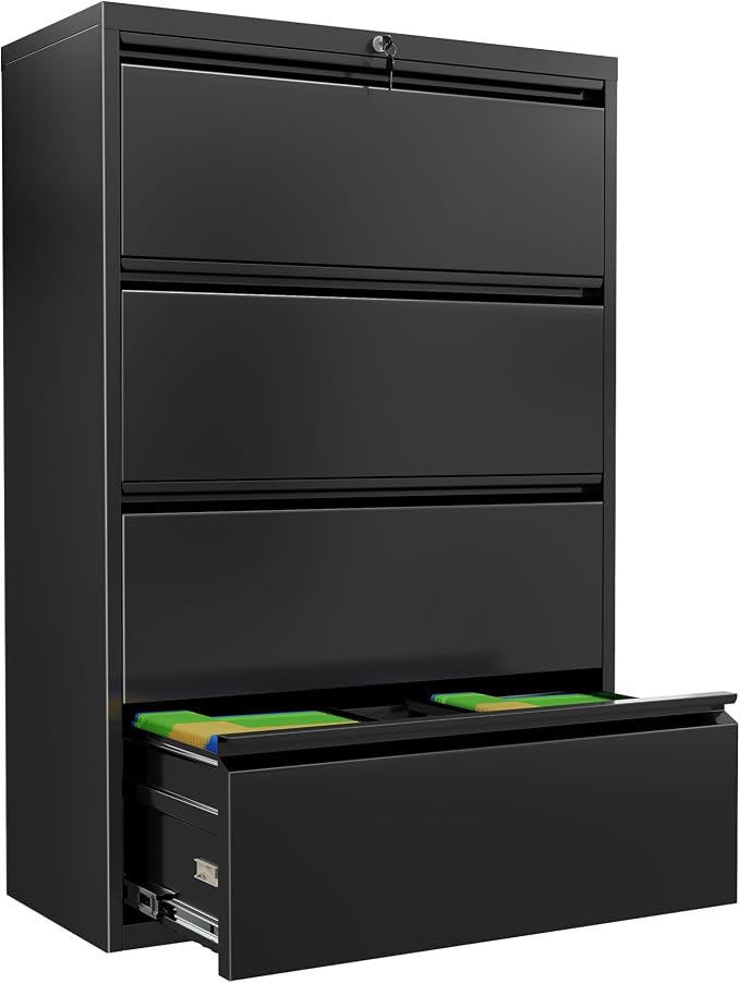 Amazon.com: INTERGREAT 4 Drawer File Cabinet, Lateral File Cabinet with ...