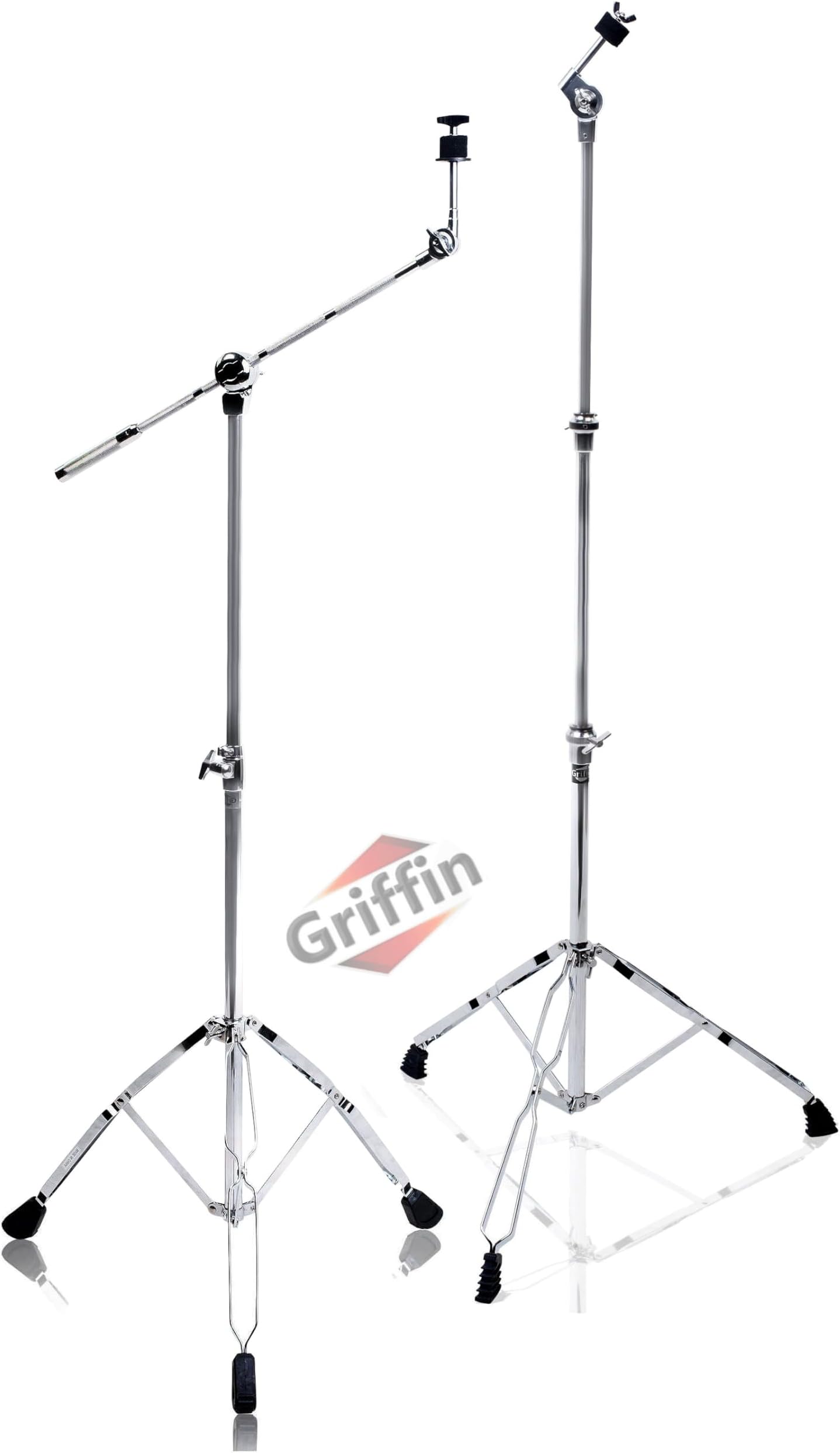 Amazon.com: GRIFFIN Cymbal Boom & Straight Stand 2 Pack Set (Percussion ...