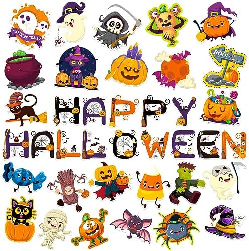 Amazon.com: Lucleag 60PCS Halloween Cutouts for Bulletin Board ...